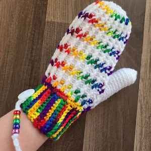 PATTERN ONLY. Rainbow Ribbed Crochet Mittens. Ladies Size - Etsy