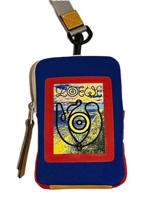 Loewe Eye Nature Zip Neck Pouch Canvas with Appliqué - Gem