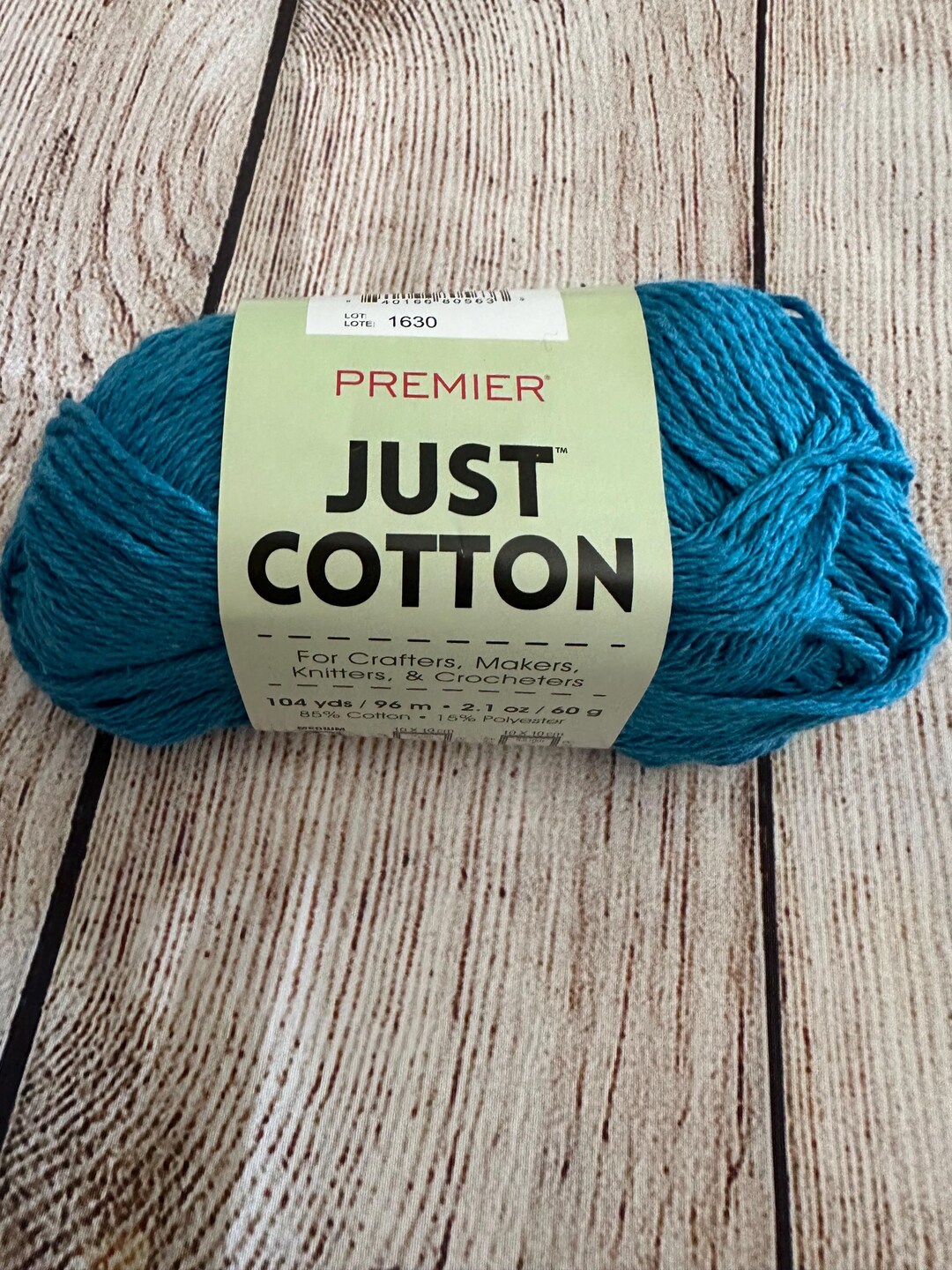 Premier Just Cotton Yarn, Turquoise Color 2020-06, for Plastic Canvas ...
