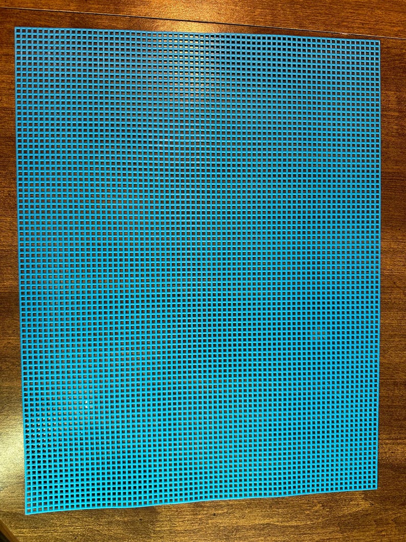 7 Mesh Florescent Blue Plastic Canvas Sheet, 10.5 X 13.5 Clear Plastic ...