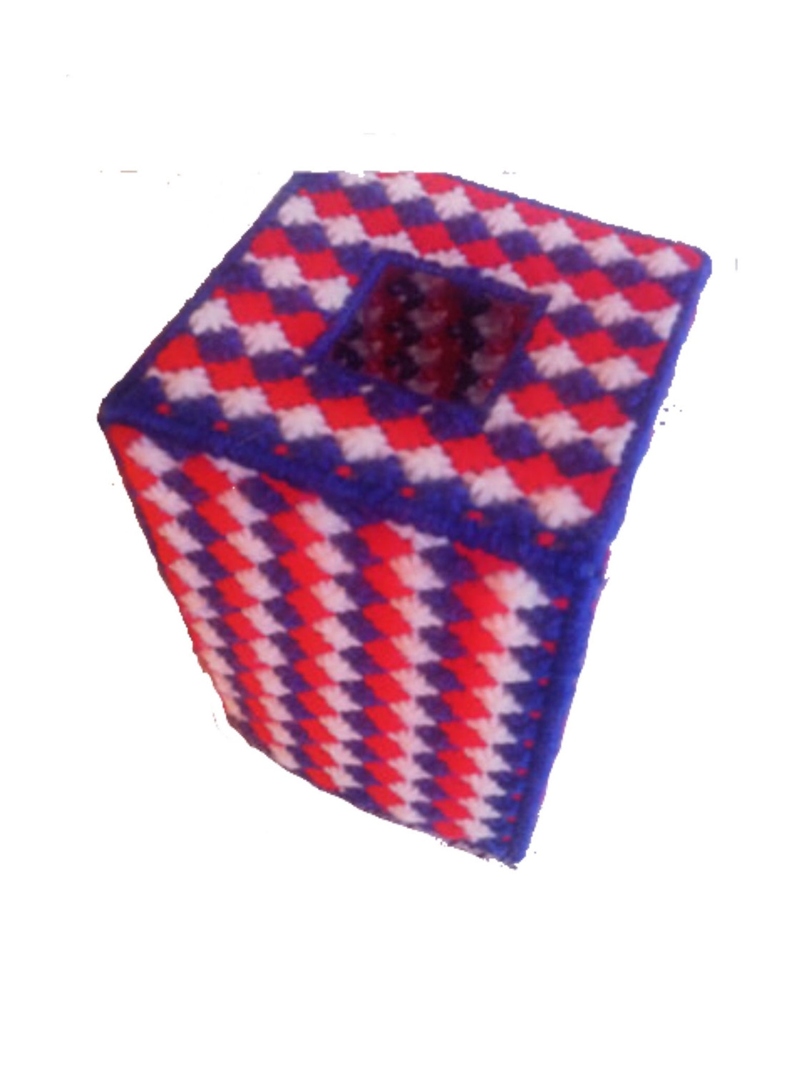 PATTERN: Patriotic Tissue Box Cover Plastic Canvas Pattern, Red, White ...
