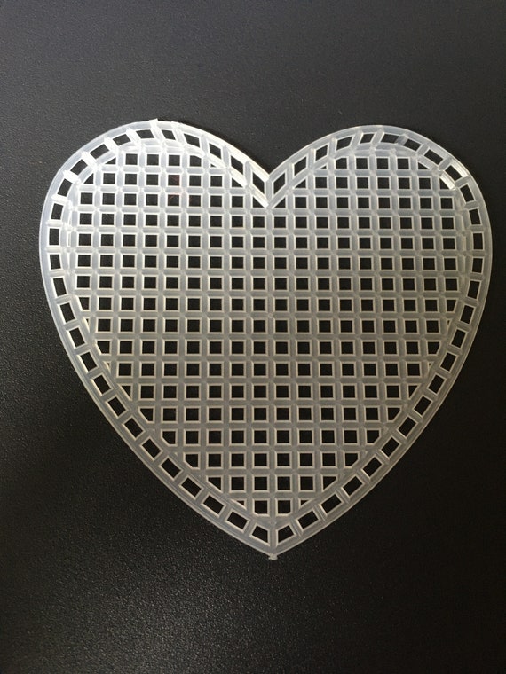Precut plastic canvas heart cutout Precut heart shape plastic | Etsy