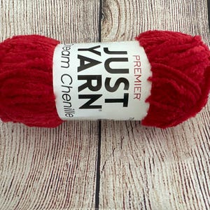 Premier Just Yarn Dream Chenille, Strawberry Color 2089-01, for Crochet ...