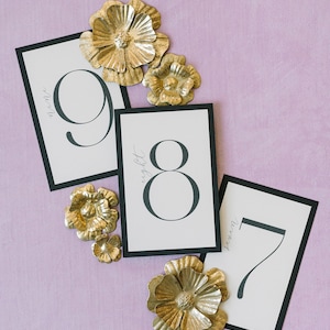 Black and White Modern Wedding Reception Table Numbers Card, Table ...