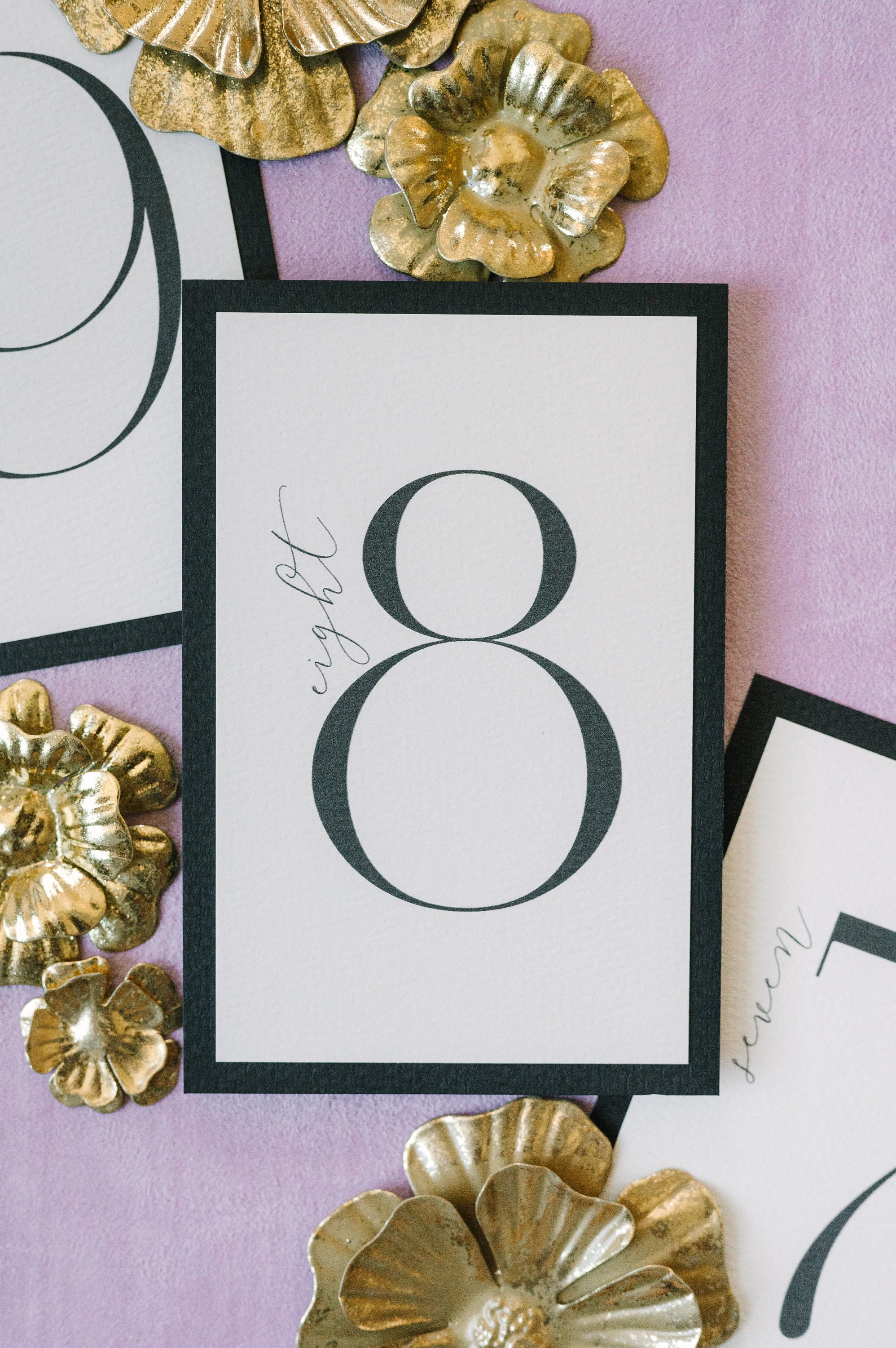Black and White Modern Wedding Reception Table Numbers Card, Table ...