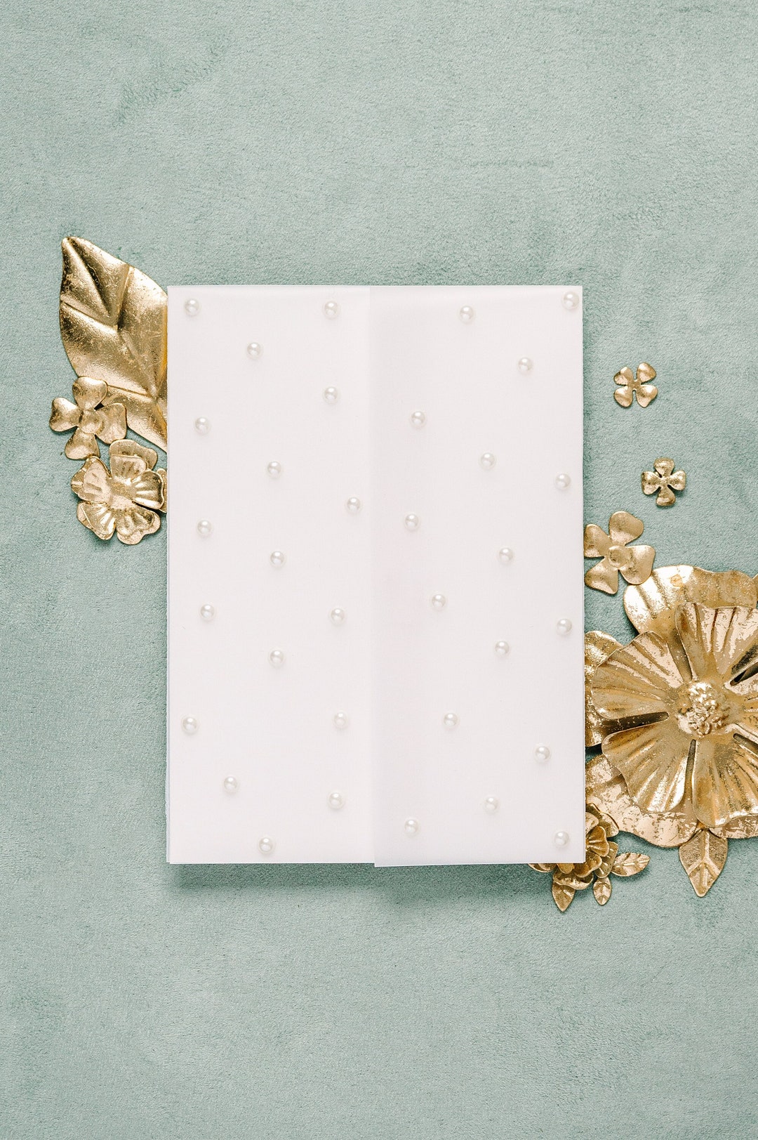 Vellum 5x7 Invitation Jackets With Pearl Embellishments - Etsy