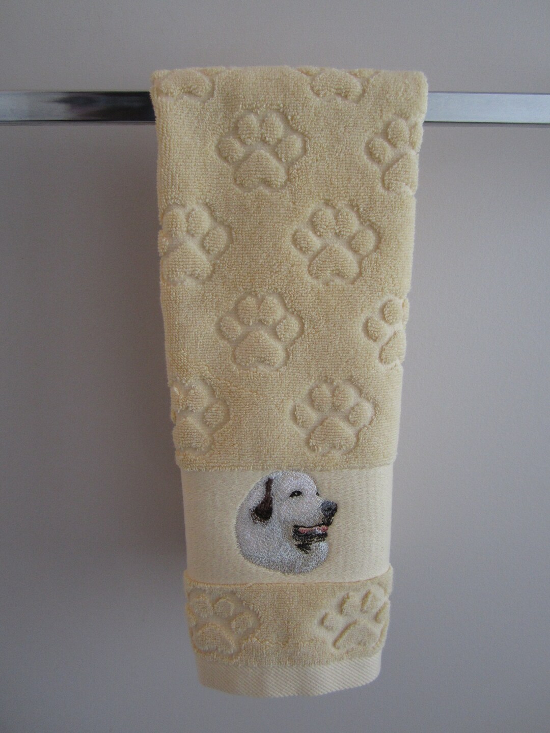 Great Pyrenees Embroidered Paw Print Hand Towel - Etsy