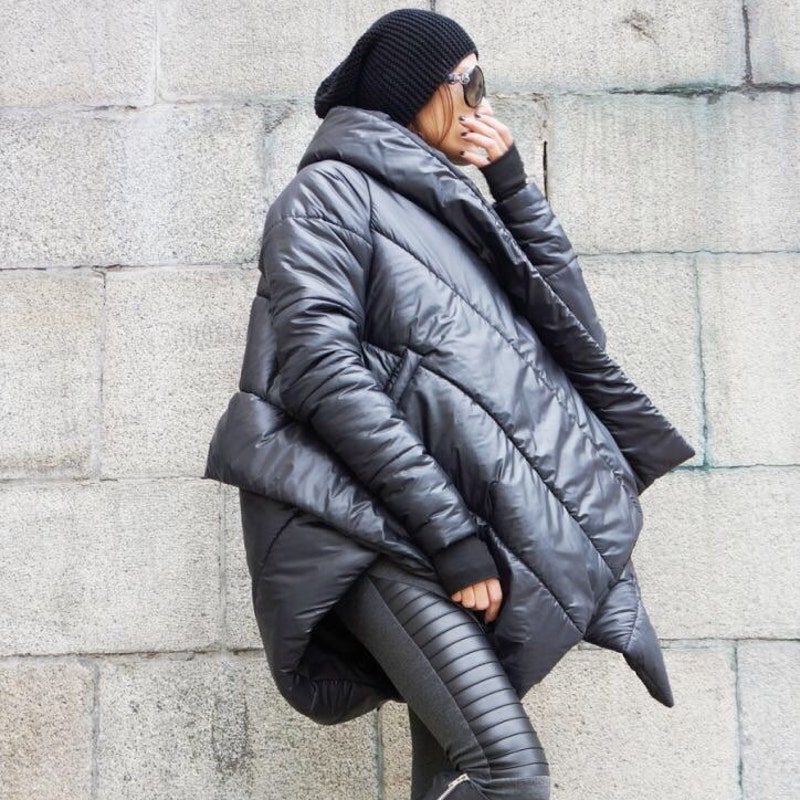 Asymmetric Quilted Coat - Etsy UK