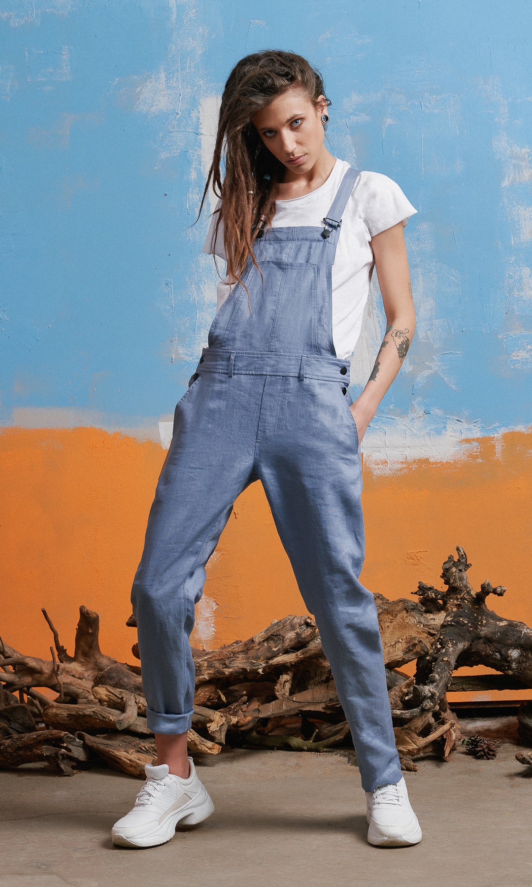 Leinen Retro Jumpsuit, Klassischer Sommer Overall - Etsy Österreich