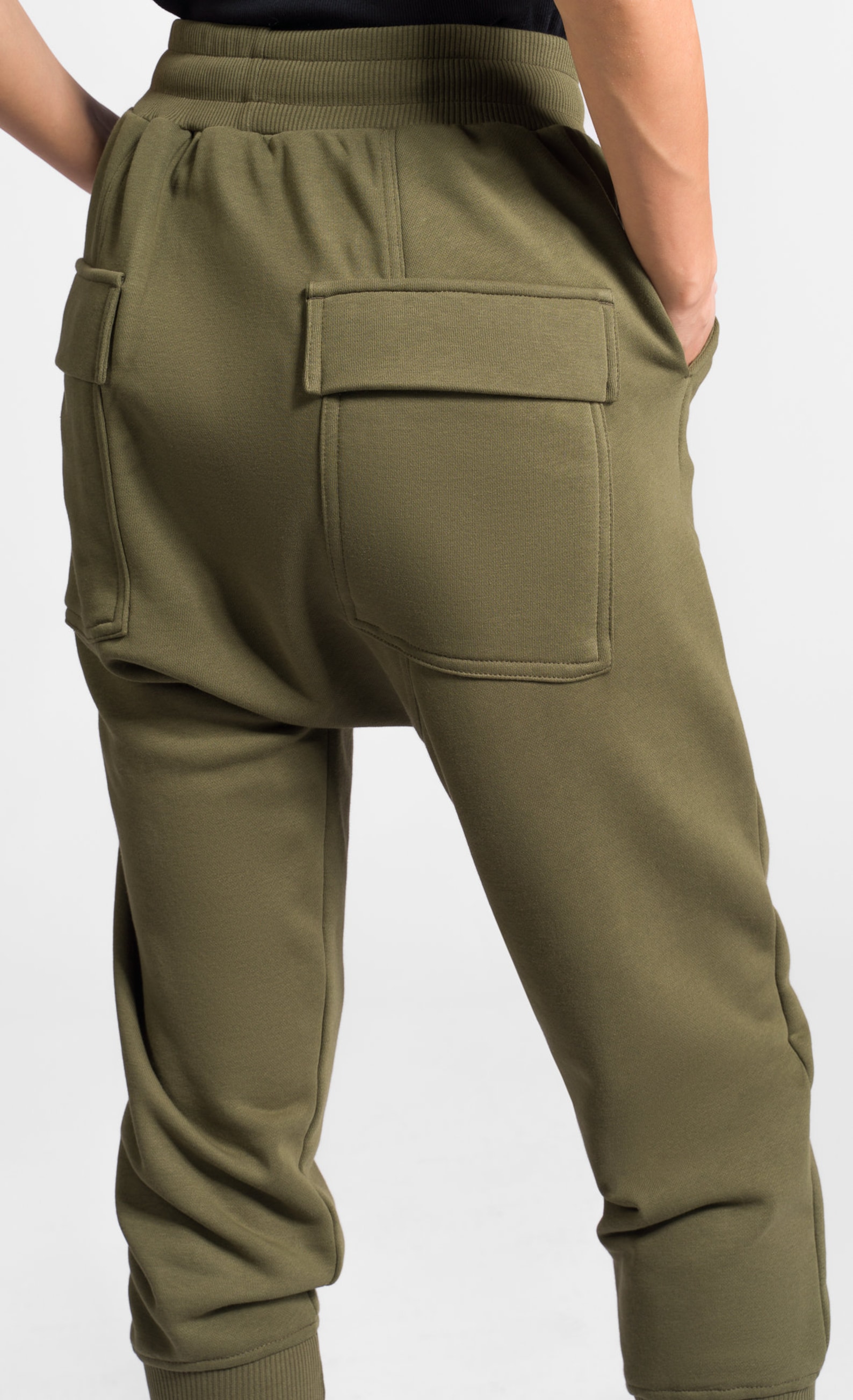 Drop Crotch Pants With Flap Pockets Elastic Waisline Relaxed Fit - Etsy