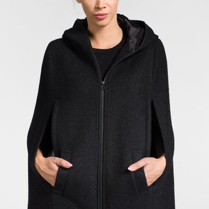 Long Zippered Cape Coat A92051 - Etsy