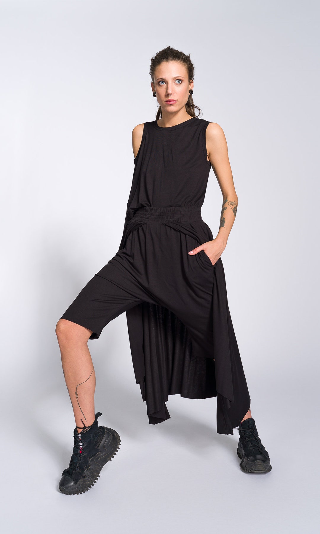 Cape Pants With Side Buttons - Etsy
