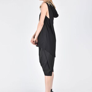 Sleeveless Back Slits Hooded Top A02691 - Etsy