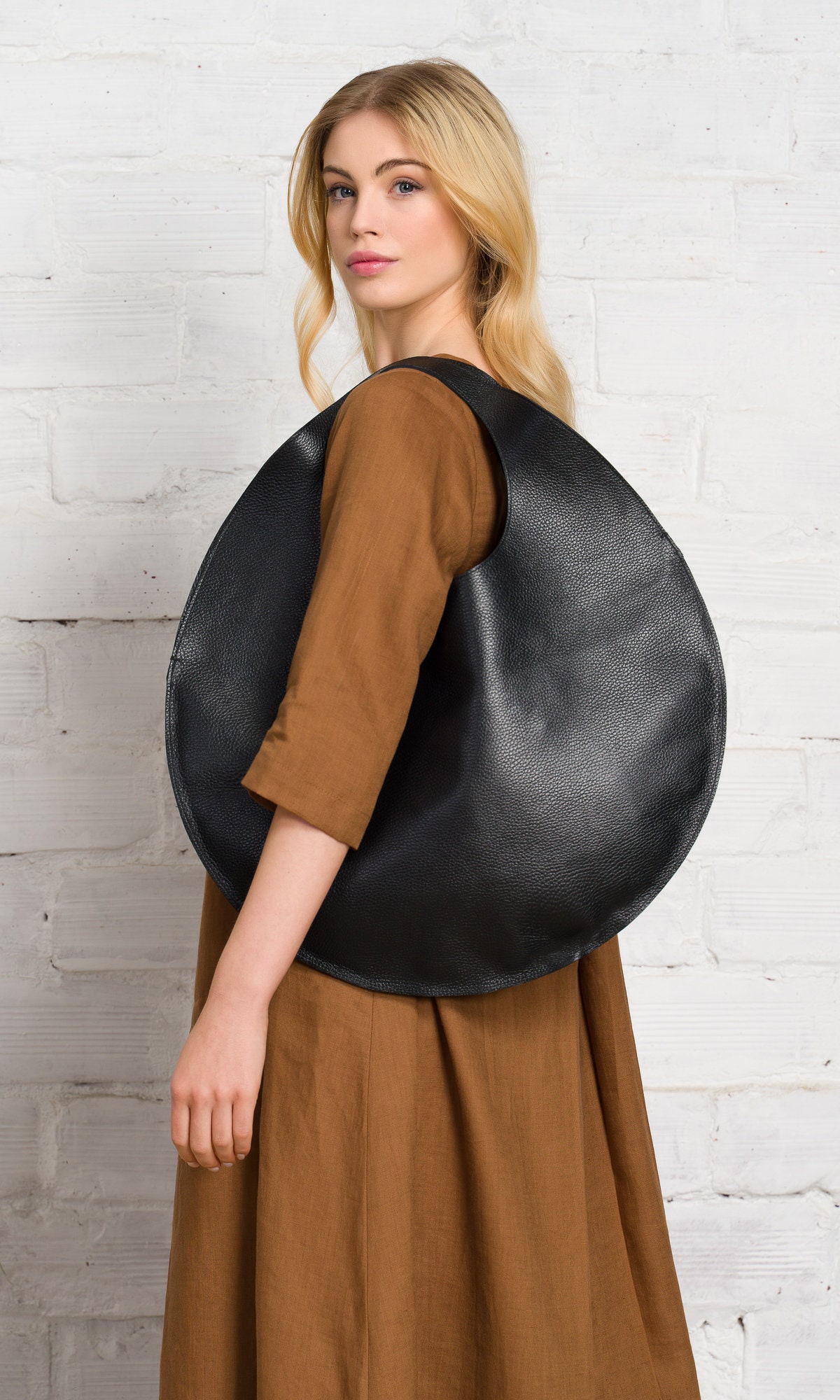 Circle Leather Hobo BAG A92140 - Etsy Circle Leather Hobo BAG A92140 - Etsy