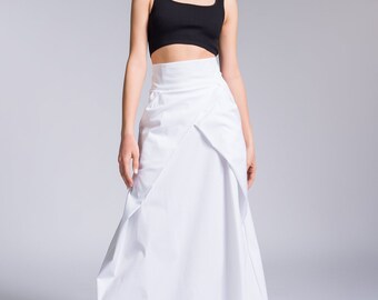 Long Skirt With Overlapping Front A92162 - Etsy Long Skirt With Overlapping Front A92162 - Etsy