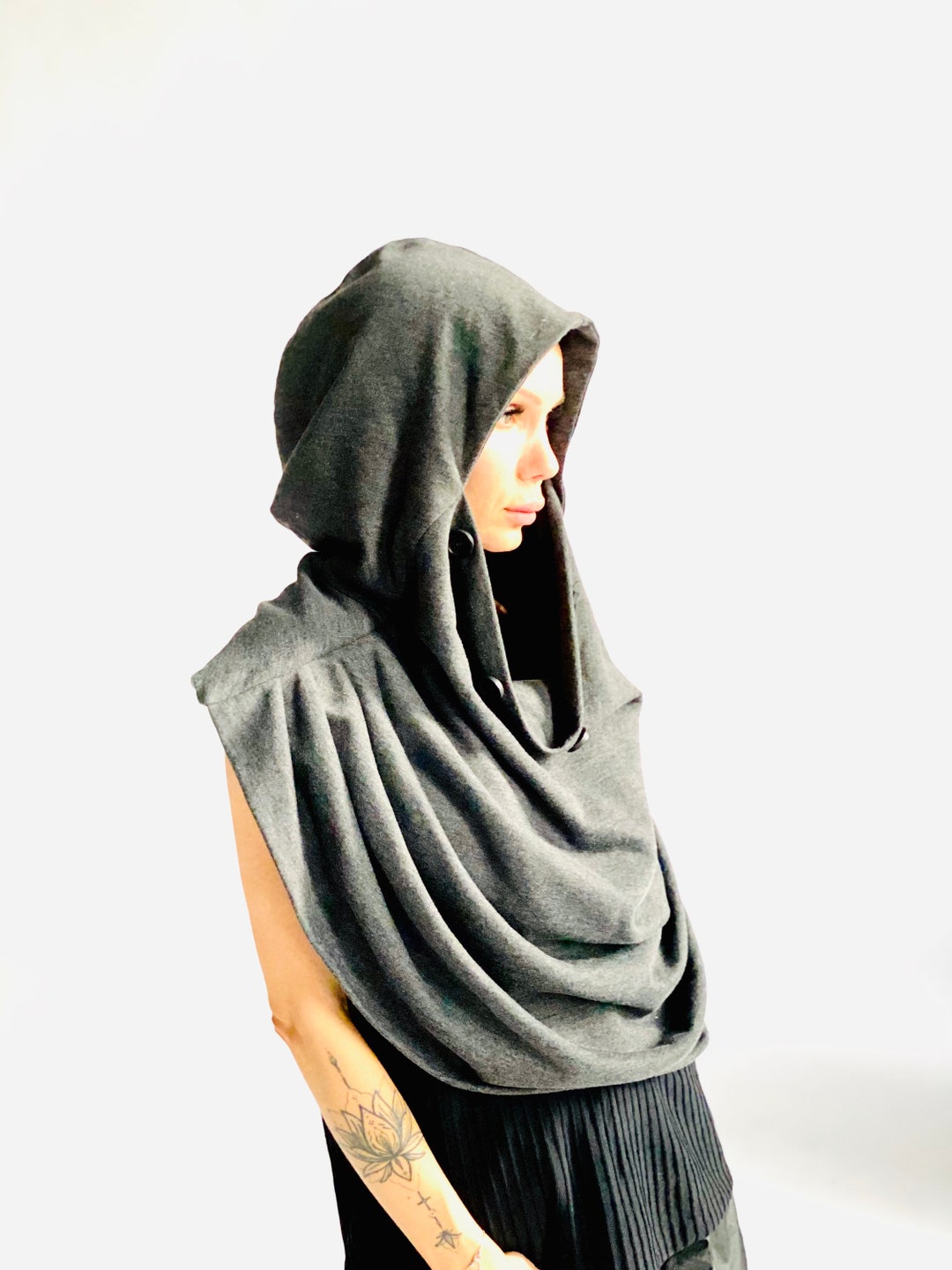 NEW Dark Grey Hood Accessory / Full Covered Hood / Adjustable Face ...