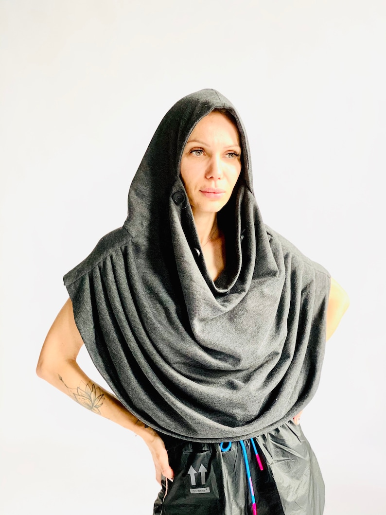 NEW Dark Grey Hood Accessory / Full Covered Hood / Adjustable | Etsy