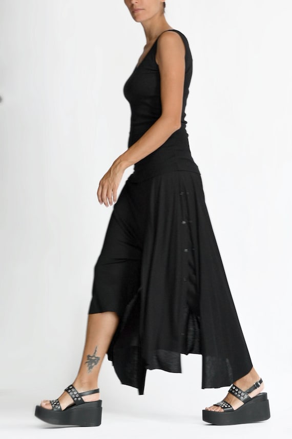 Elegant Cape Pants With Buttons A90517 - Etsy