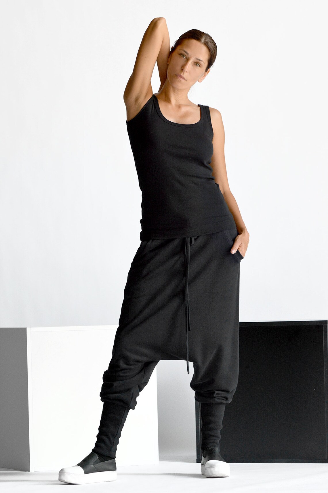 Sporty Drop Crotch Pants A90535 | Etsy