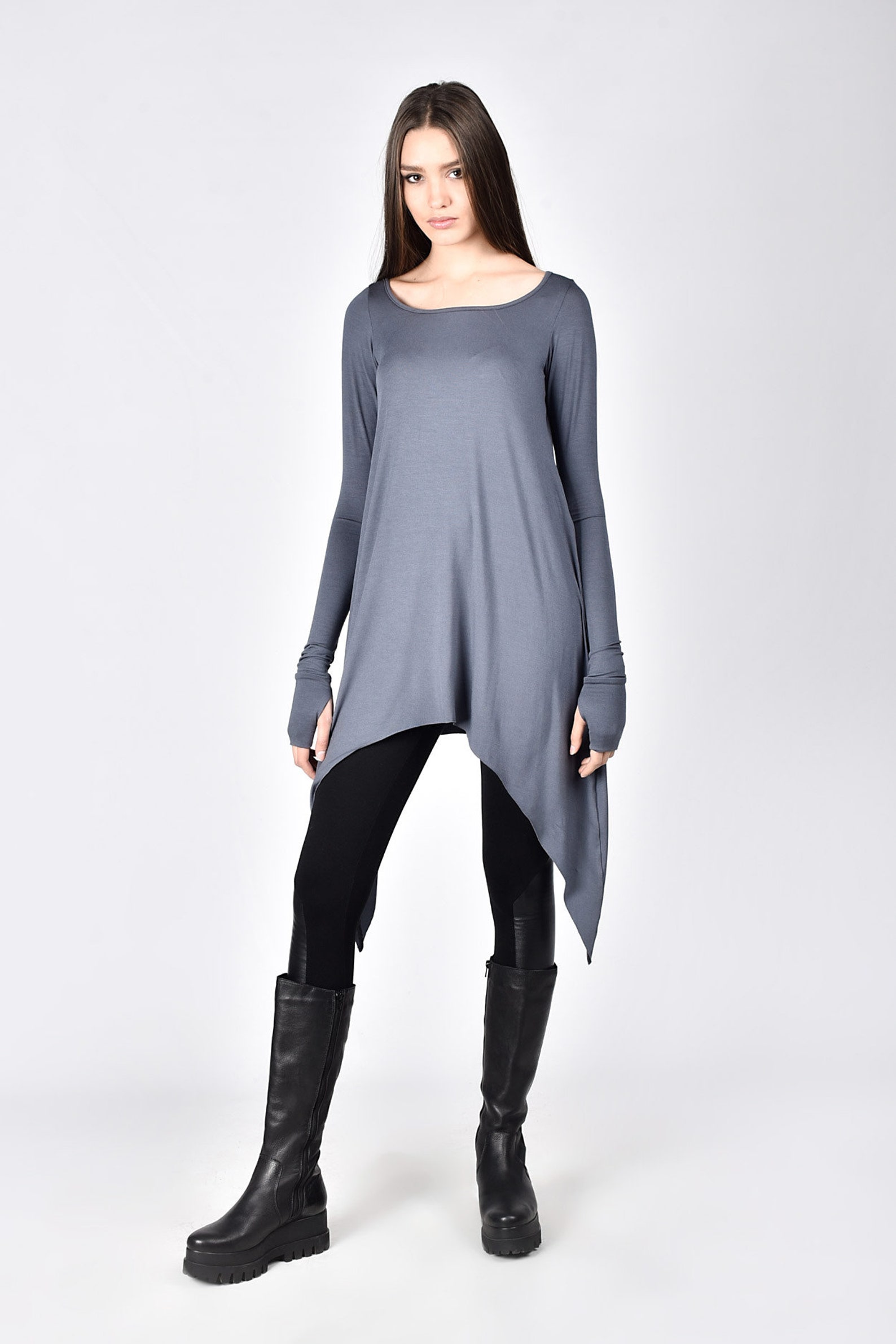 Elegant Loose Tunic With Long Sleeves A02774 - Etsy