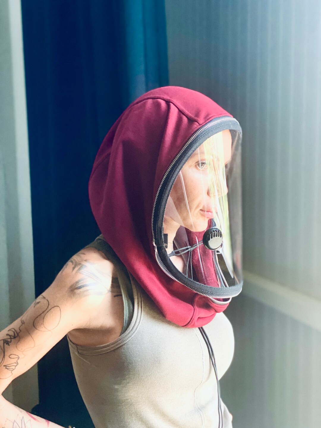 Aakasha Hooded Face Shield, Anti-fog Vent Mask, Protective Face Wear - Etsy