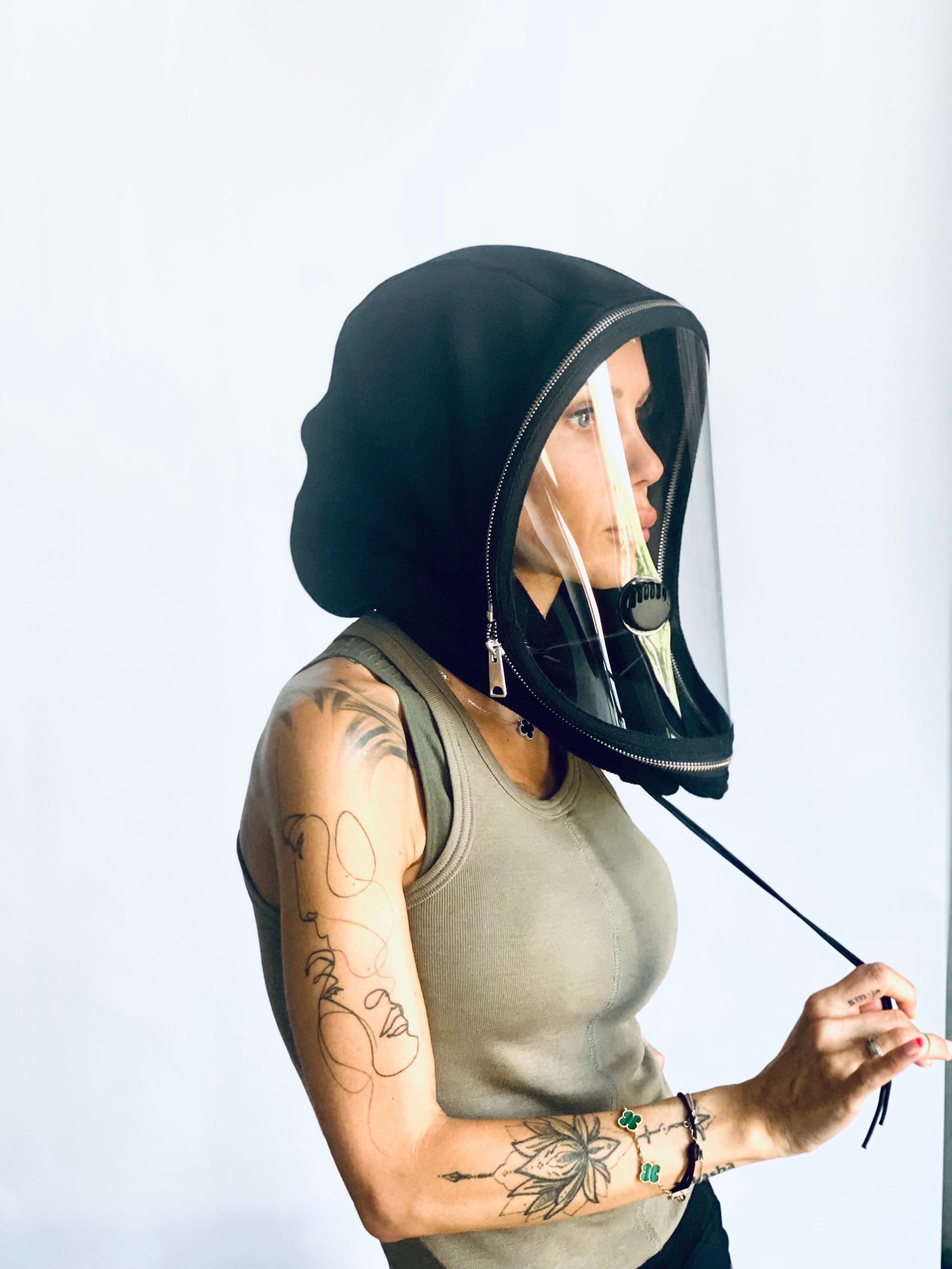 Fully Closed Hooded Face Shield , Hooded Face Shield, Anti Fog Vent ...