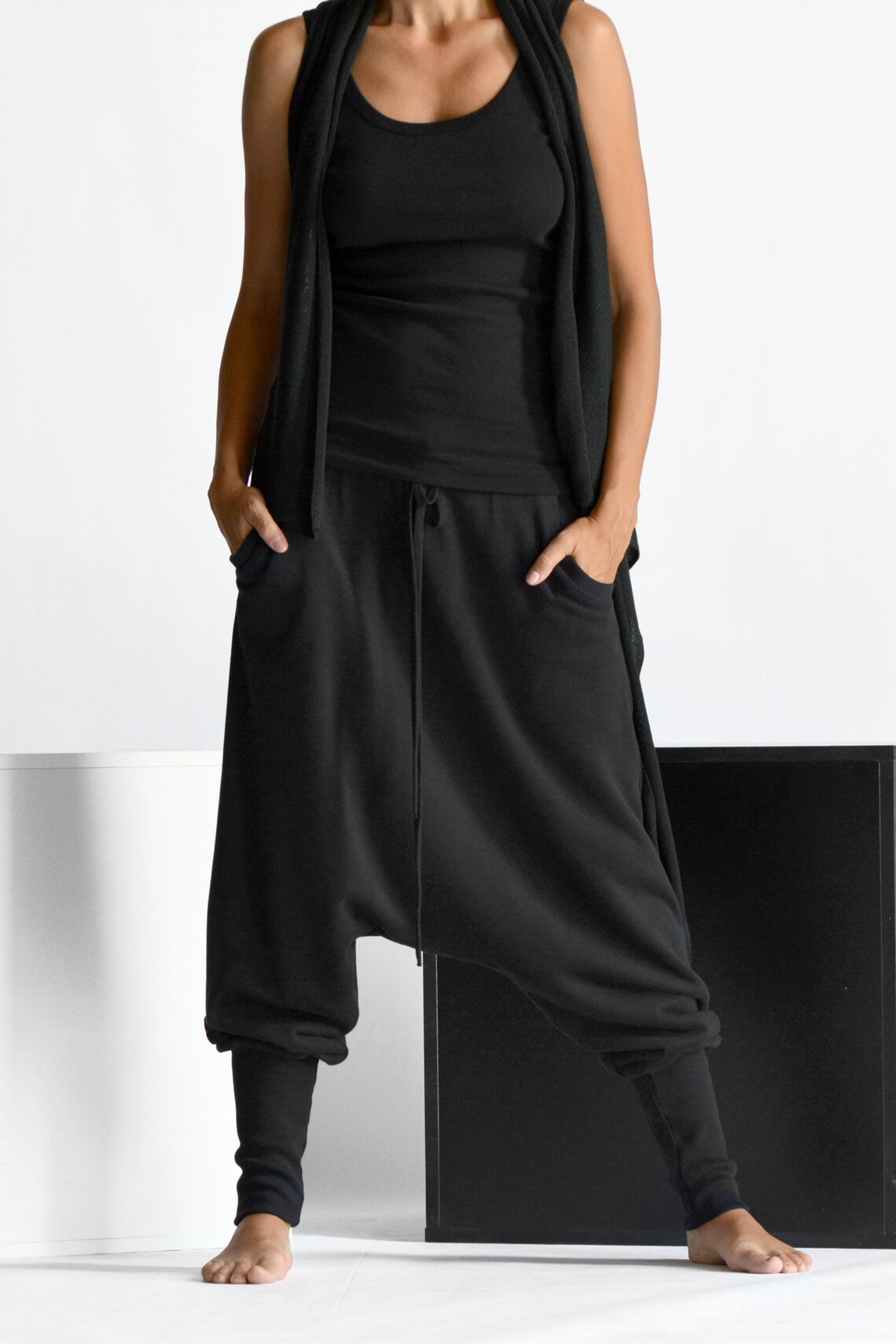 Sporty Drop Crotch Pants A90535 | Etsy