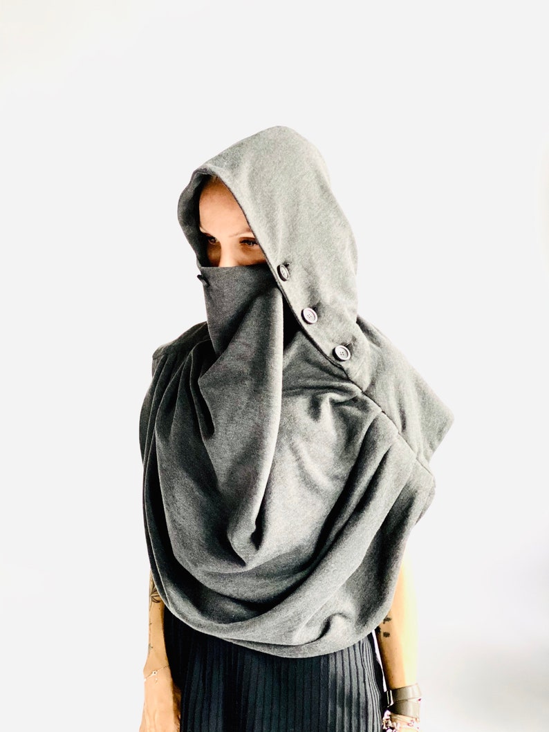 NEW Dark Grey Hood Accessory / Full Covered Hood / Adjustable | Etsy