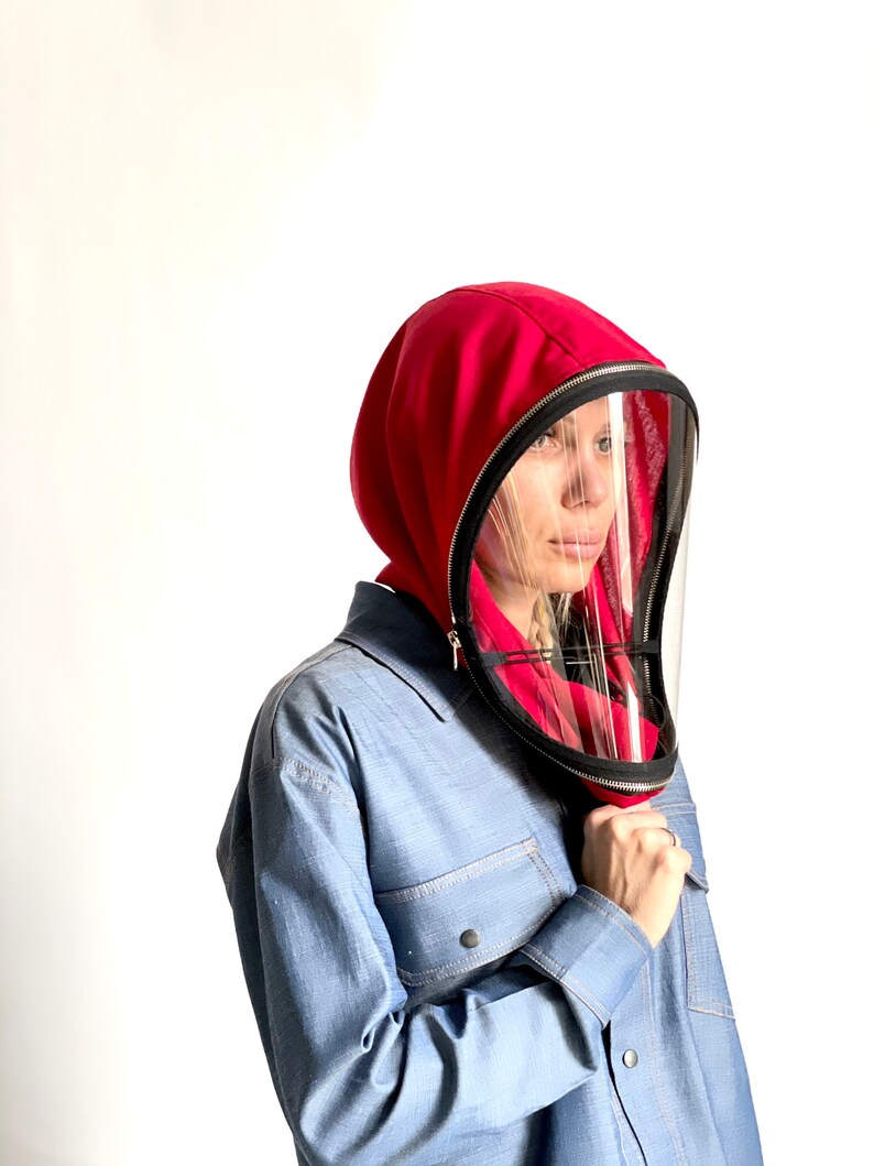 Linen Zipped Hooded Shield Full Face Covering With - Etsy