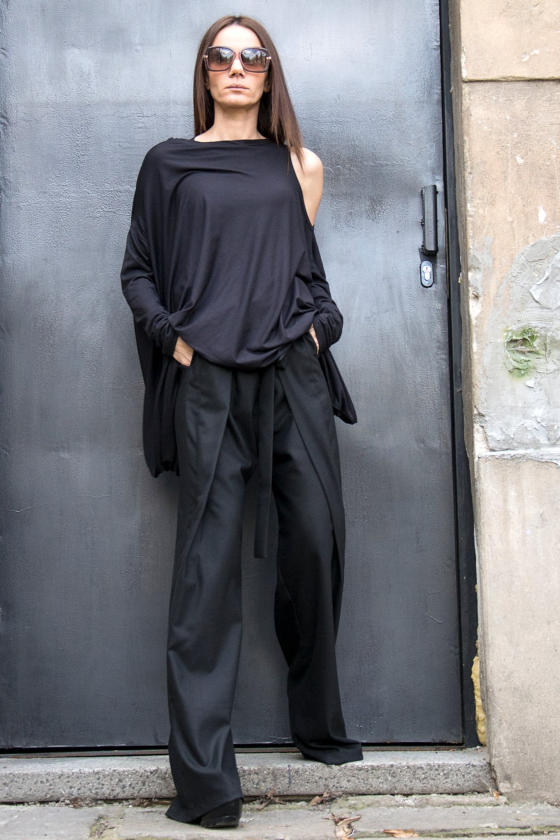 NEW Loose Black Pants / Wide Leg Pants Spring Extravagant Collection ...