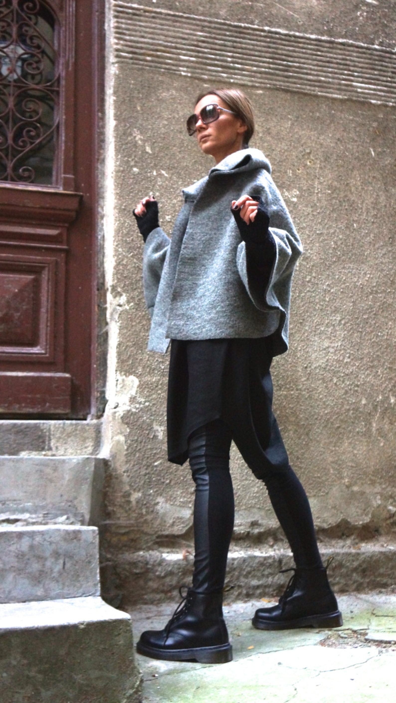 NEW Autumn / Winter Wool Grey Bolero / Extravagant Jacket / Wool Blend ...