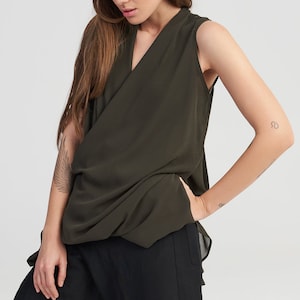 Sleeveless Top With Draped Back - Etsy