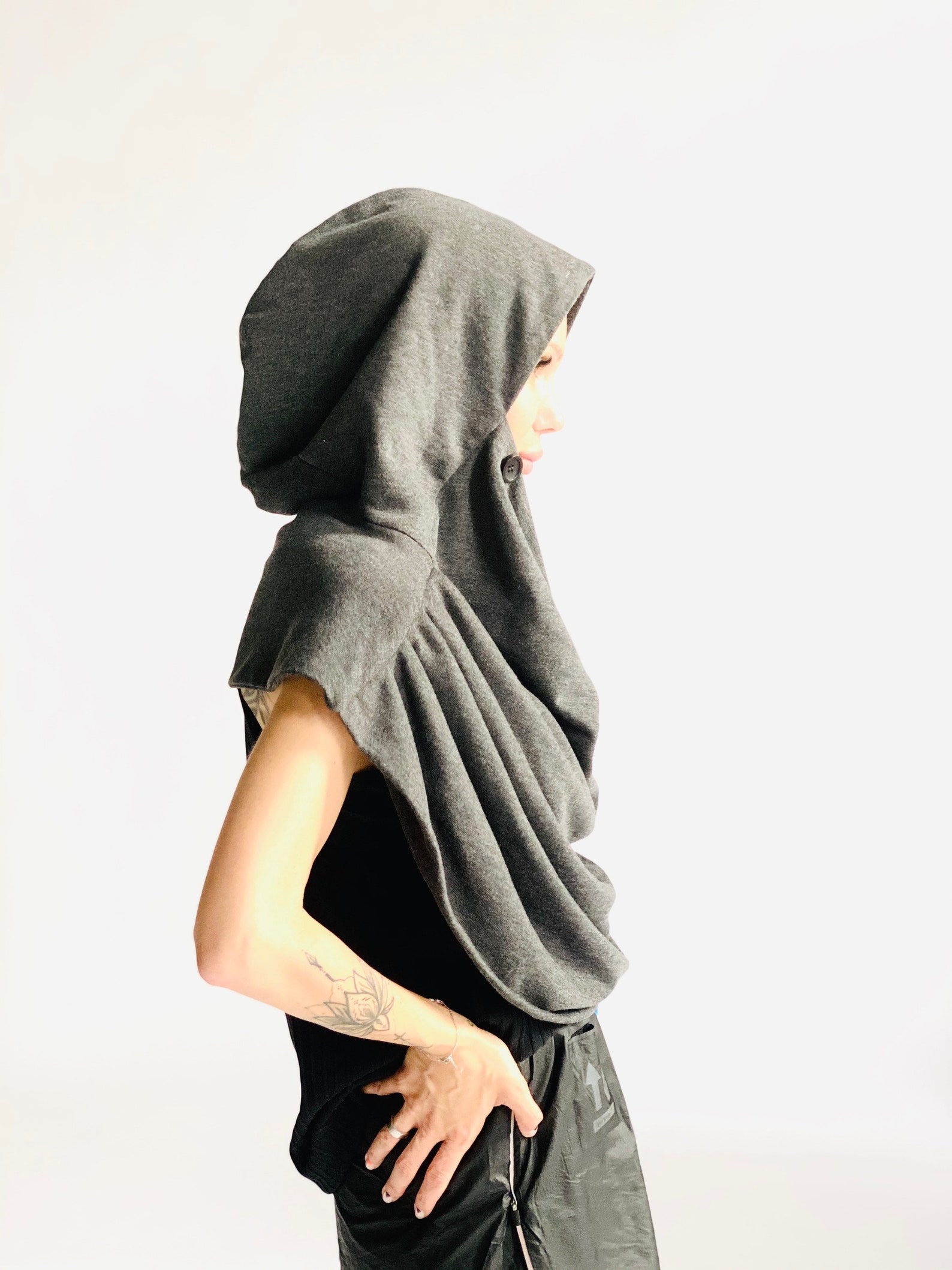 NEW Dark Grey Hood Accessory / Full Covered Hood / Adjustable | Etsy