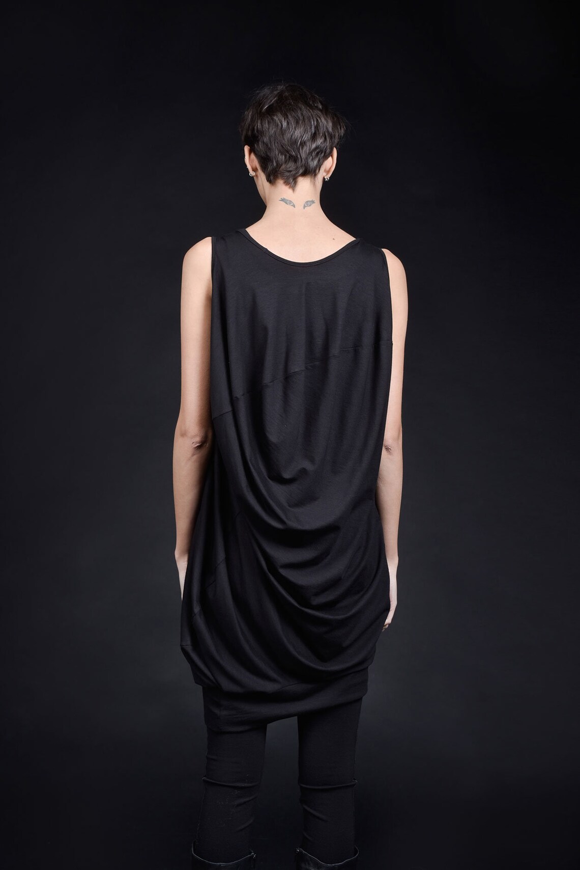 Sleeveless Maxi Draped Tunic Top A02783 | Etsy