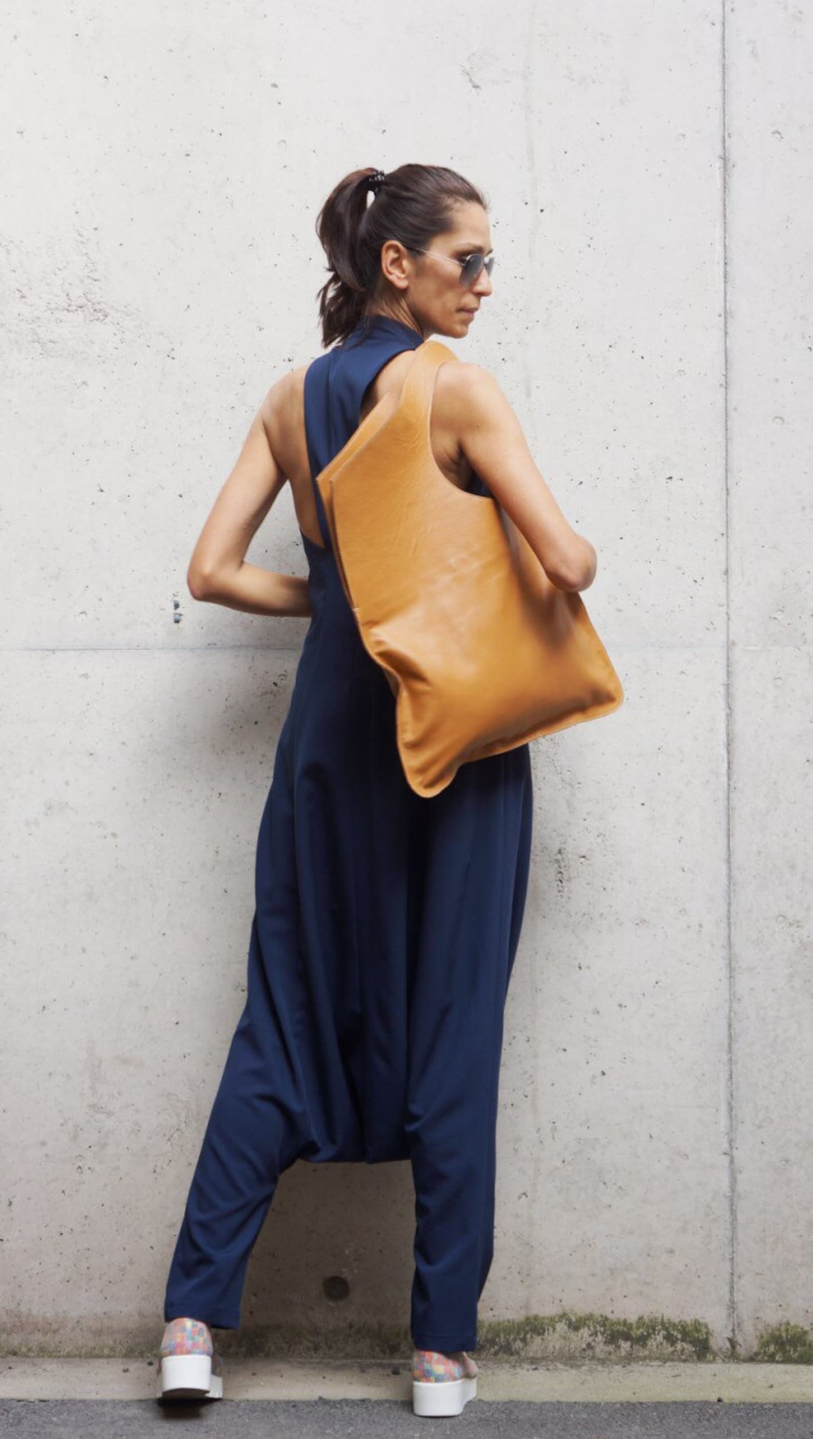 NEW Genuine Leather Amber Bag / High Quality Tote Asymmetrical | Etsy