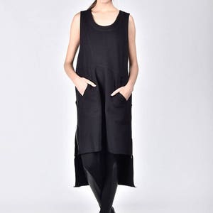 New Maxi Black Racer Back Dress / Cotton Extravagant Side Zipper Dress ...