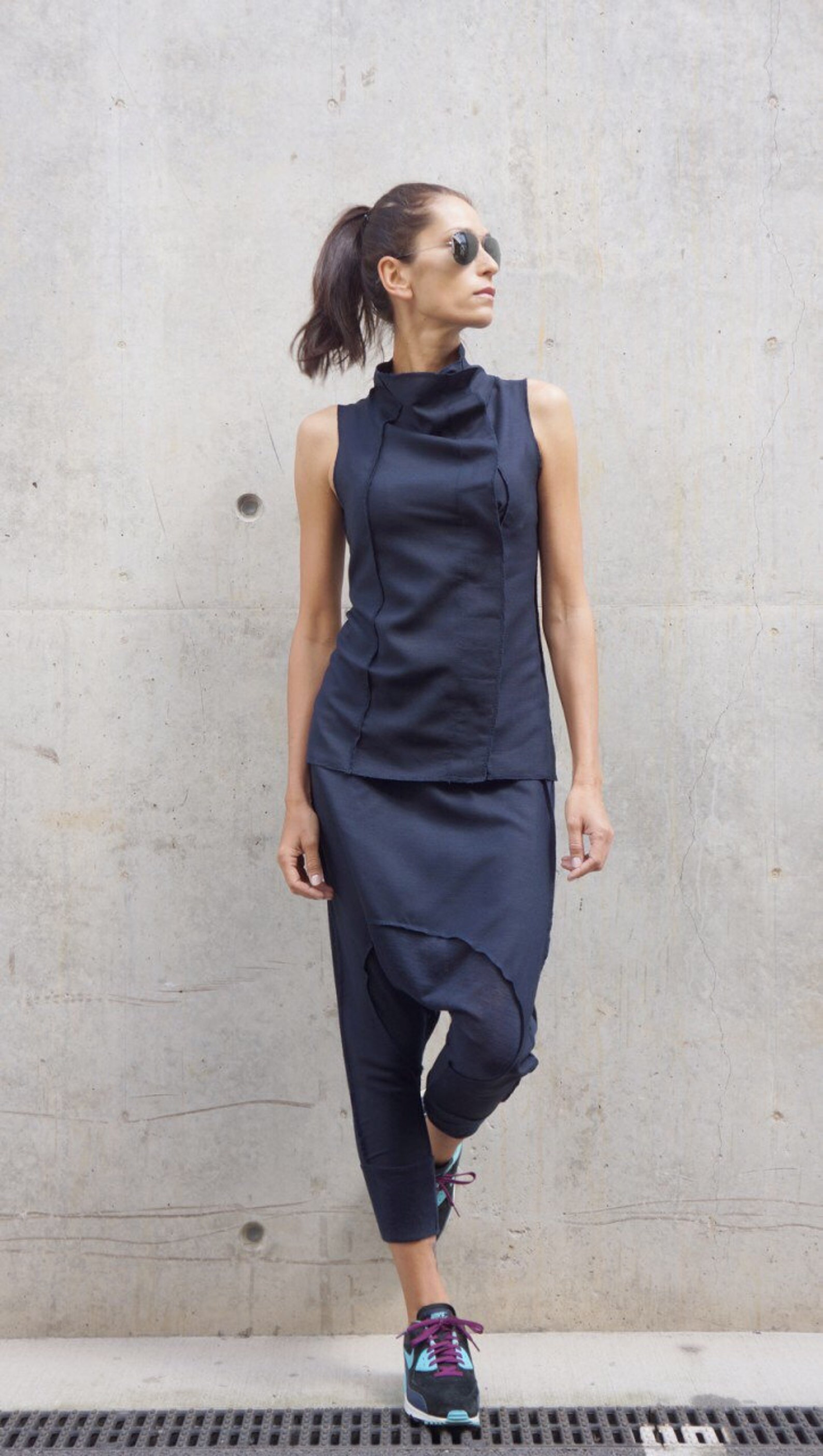 New Navy Linen Sleevless Top / Beautiful Vest / Linen Vest - Etsy