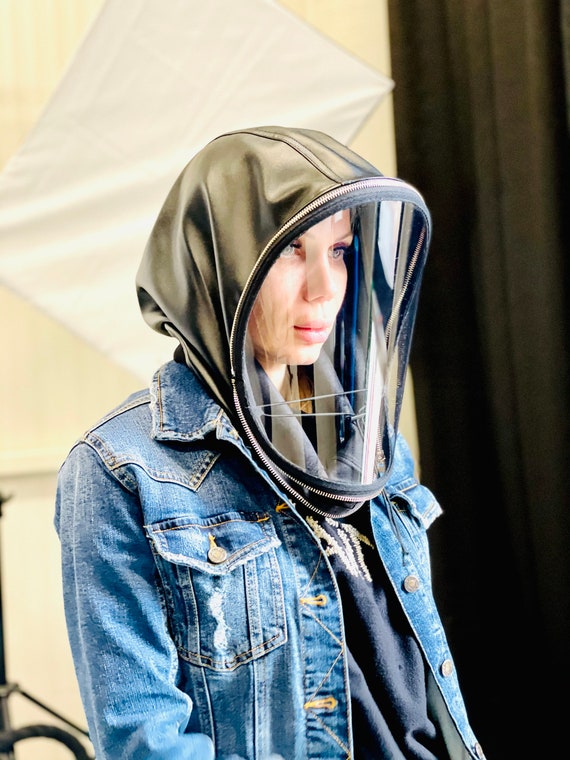 Vegan Zipped Hooded Shield Full Face Covering With | Etsy