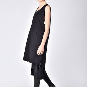 New Maxi Black Racer Back Dress / Cotton Extravagant Side Zipper Dress ...