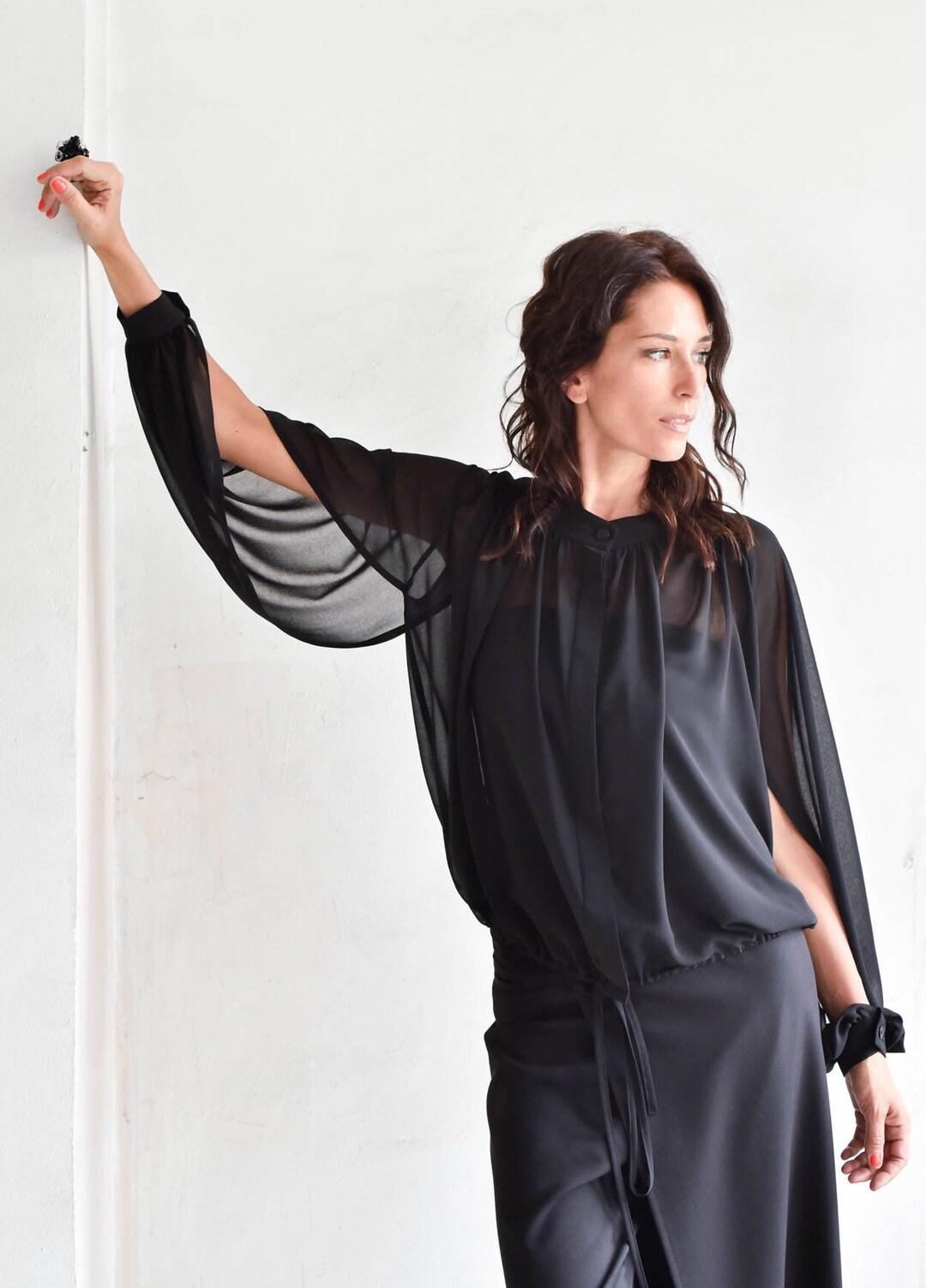 NEW COLLECTION Elegant Open Sleeves Chiffon Shirt by AAKASHA A90349 - Etsy