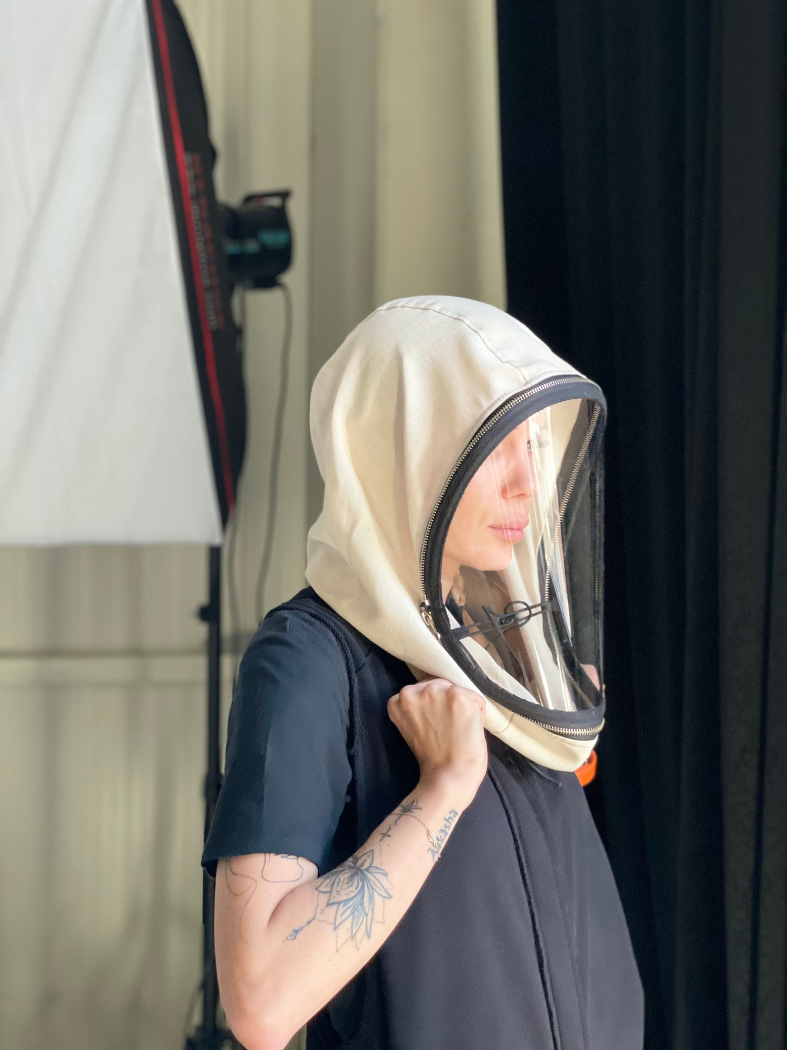 Linen Zipped Hooded Shield Full Face Covering With - Etsy