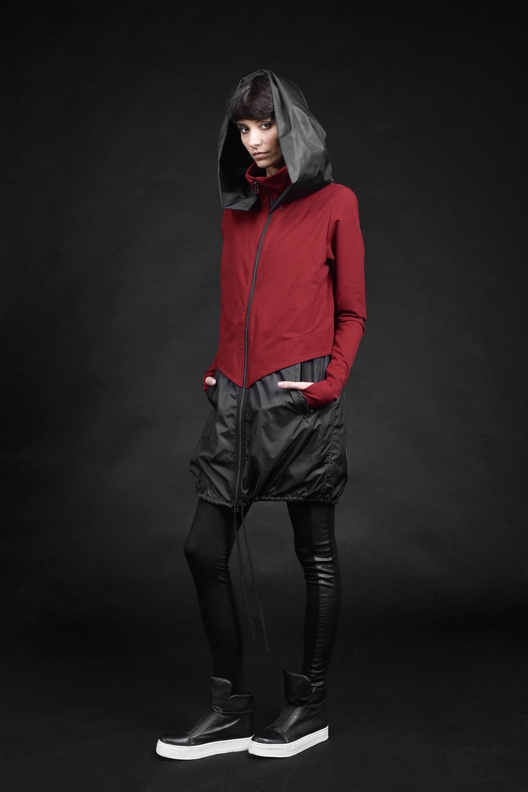 Elegant Hooded Sporty Jacket A90403 - Etsy