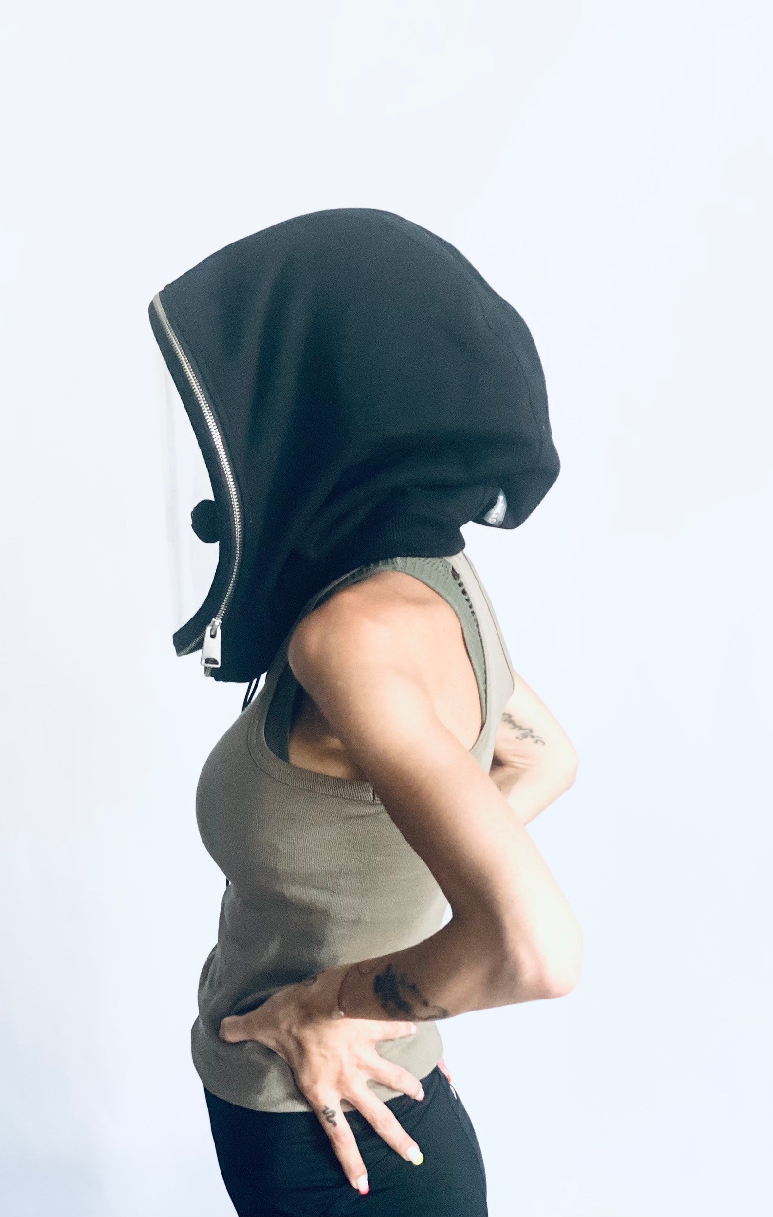 Fully Closed Hooded Face Shield , Hooded Face Shield, Anti Fog Vent ...