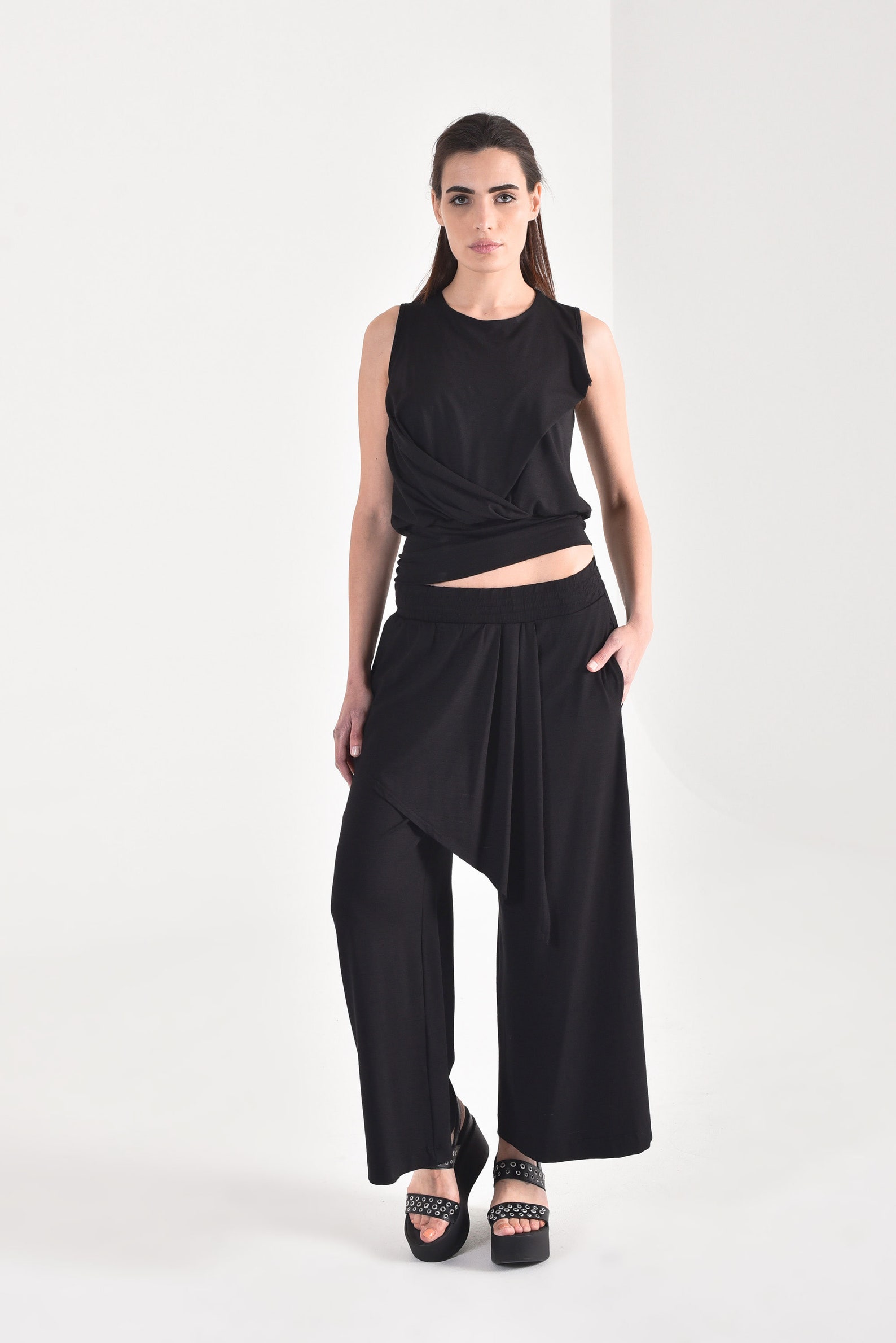 Stylish Wide Leg Asymmetric Pants A90462 - Etsy