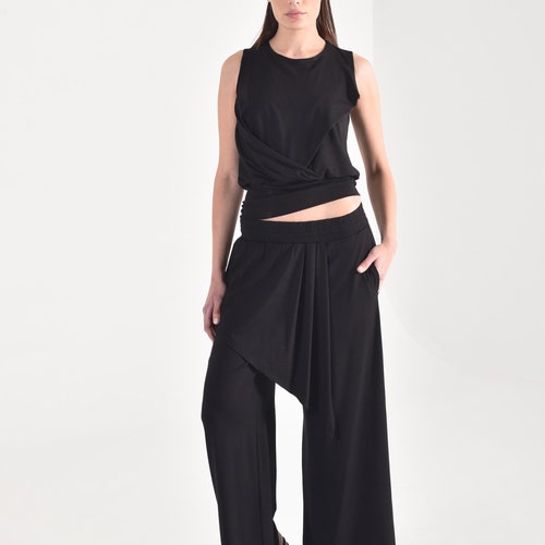 Stylish Wide Leg Asymmetric Pants A90462 - Etsy