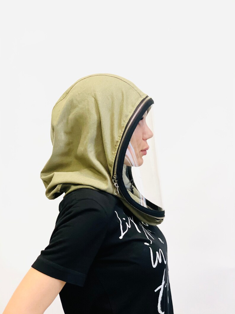 Linen Zipped Hooded Shield Full Face Covering With - Etsy