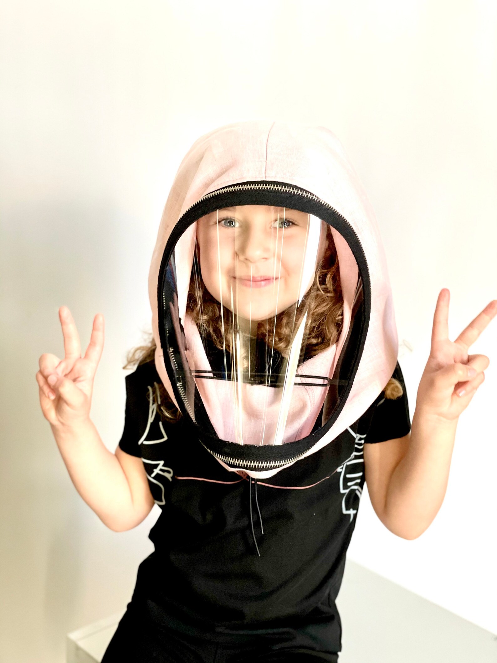 Fully Closed Hooded Kids Shiled Linen Hooded Face Shield - Etsy