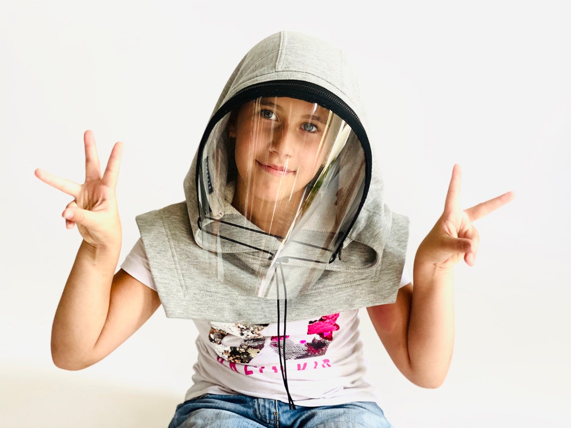 Shield Kids Maskface Shield Reusable Hooded Face Shield | Etsy