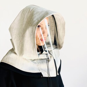 Hooded Denim Face Shield Reusable Shield Mask Face Mask - Etsy