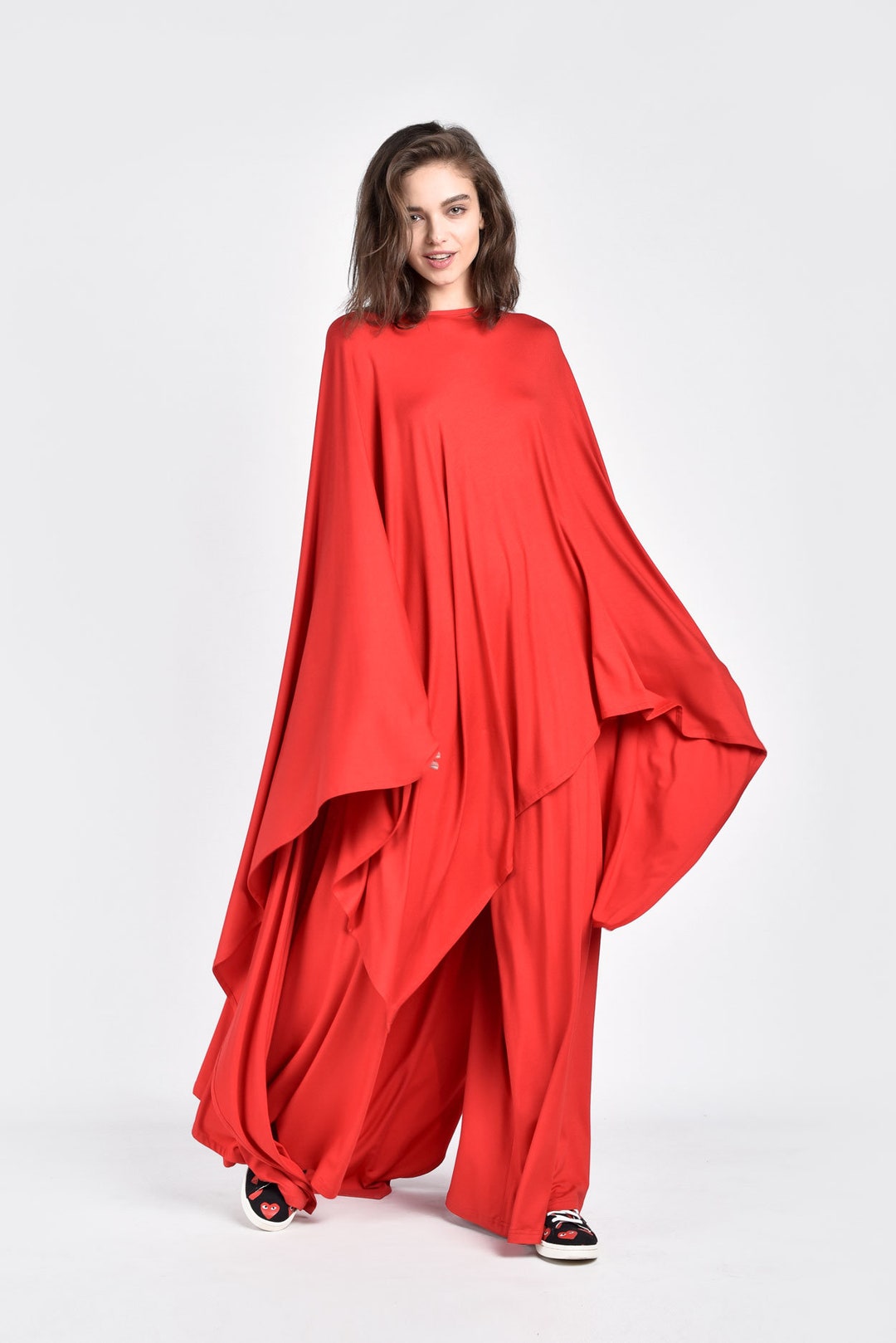 Maxi Oversized Caped Tunic A02670 - Etsy